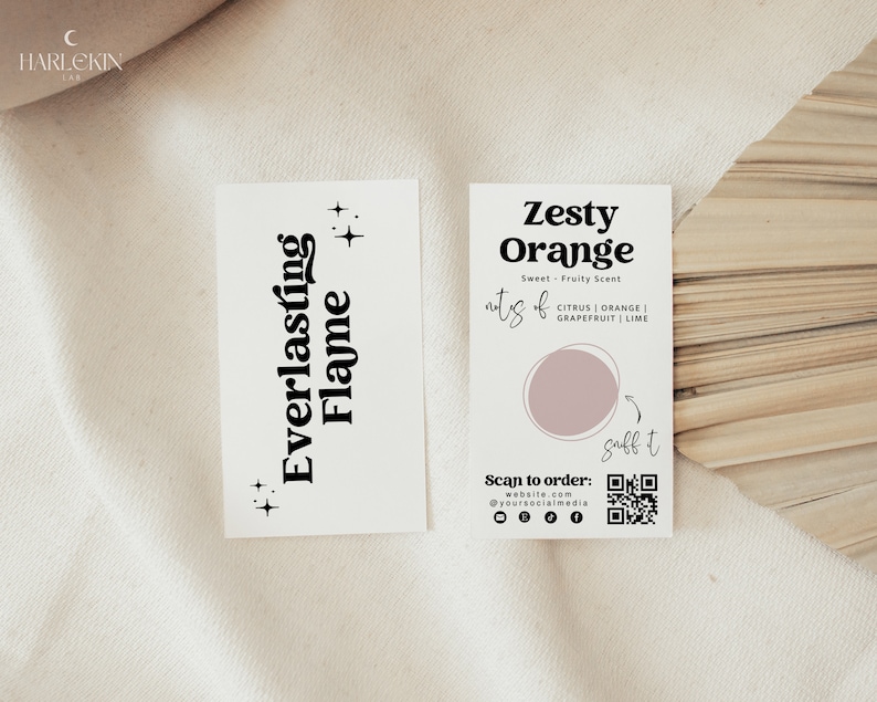 Candle Scent Card Template, Editable Business Tester Card, Wax Melt ...