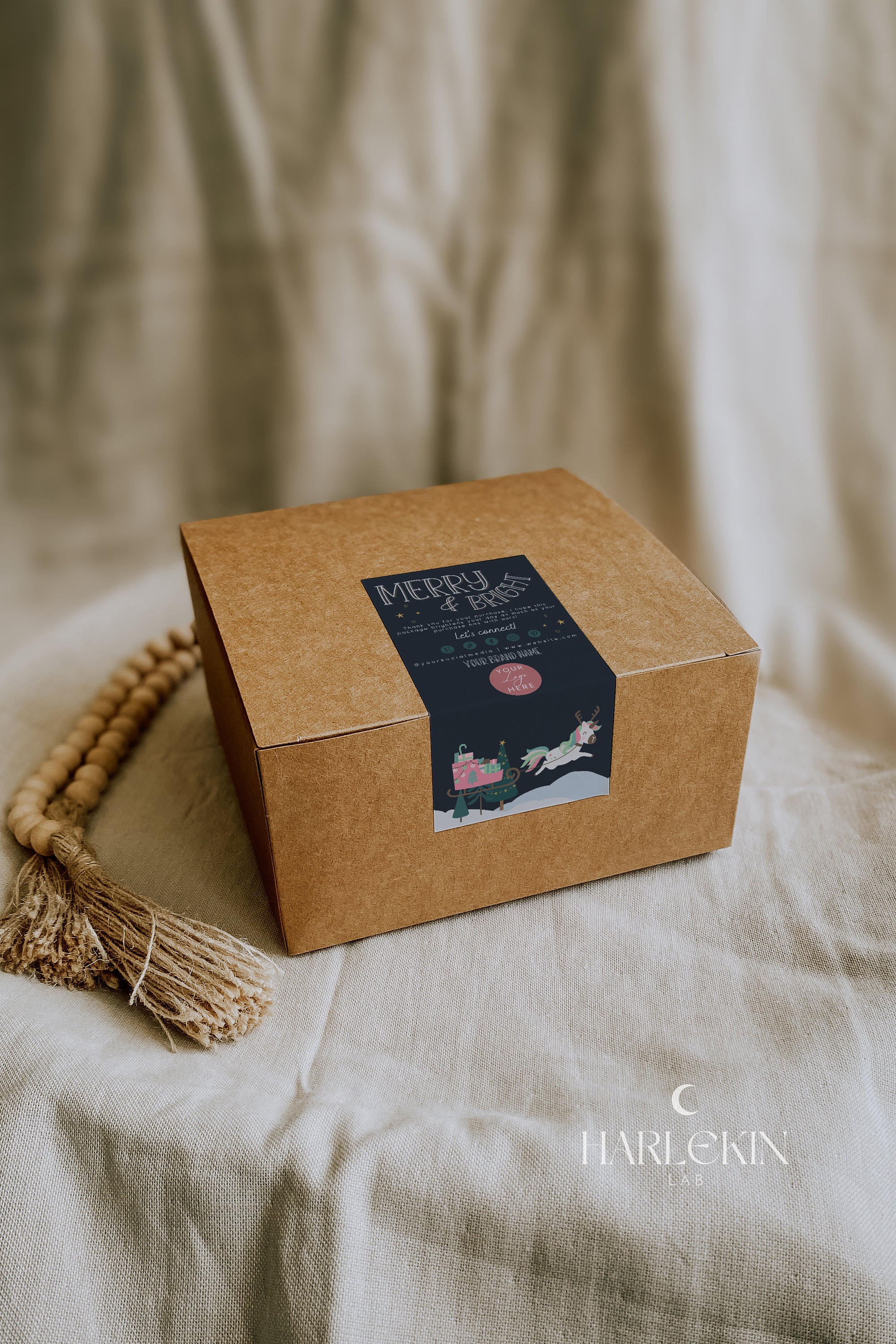 Editable Christmas Box Label Template, Winter Shipping Label Design ...