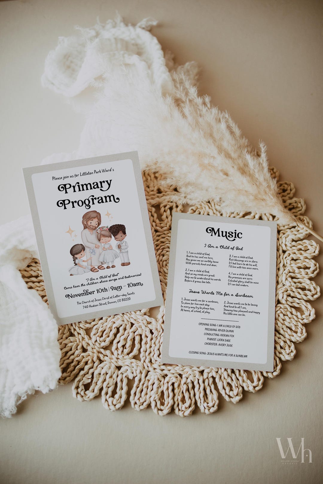 LDS Primary Program Invitation Template, Printable Personalized Ward ...