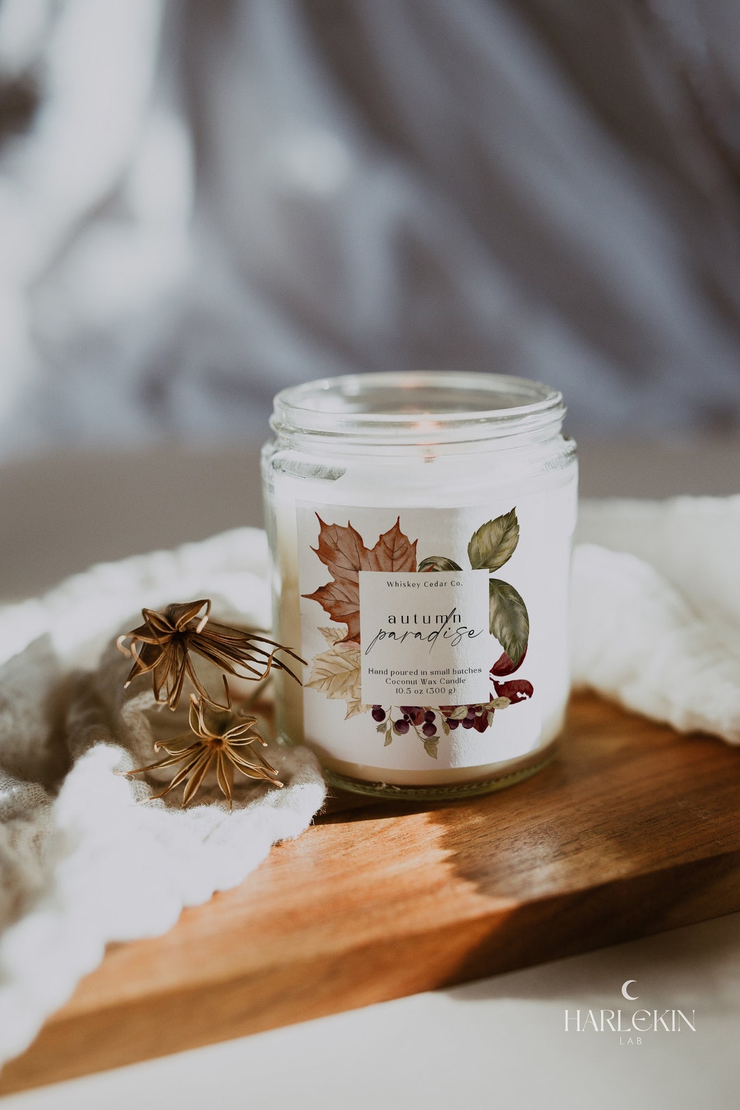Editable Autumn Candle Label Set, Customizable Canva Template, DIY ...