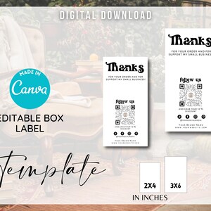 Editable Box Label Template, Shipping Label Design, Order Packaging ...