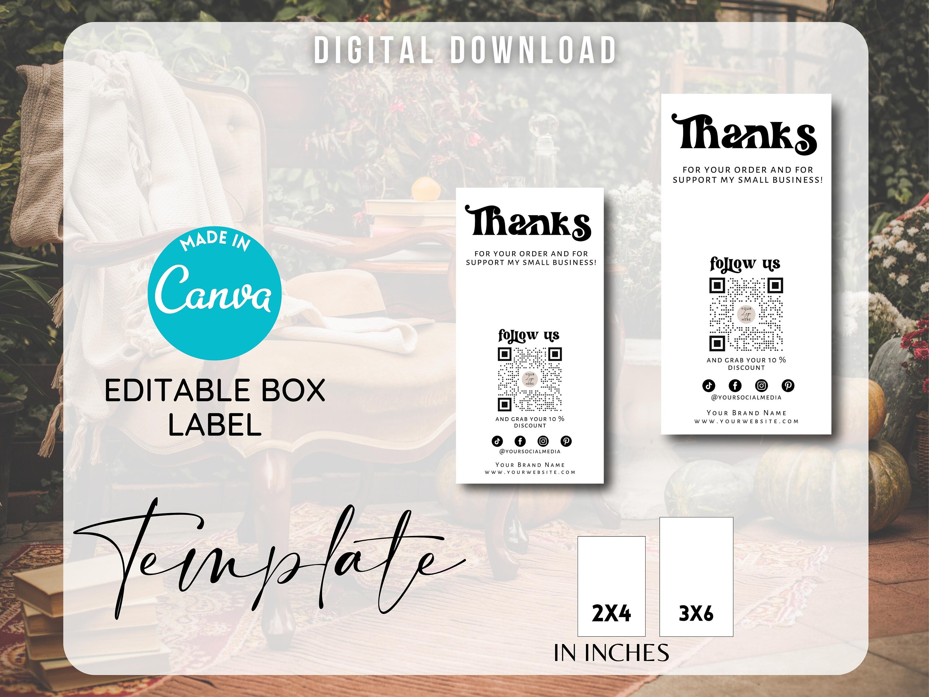 Editable Box Label Template, Shipping Label Design, Order Packaging ...