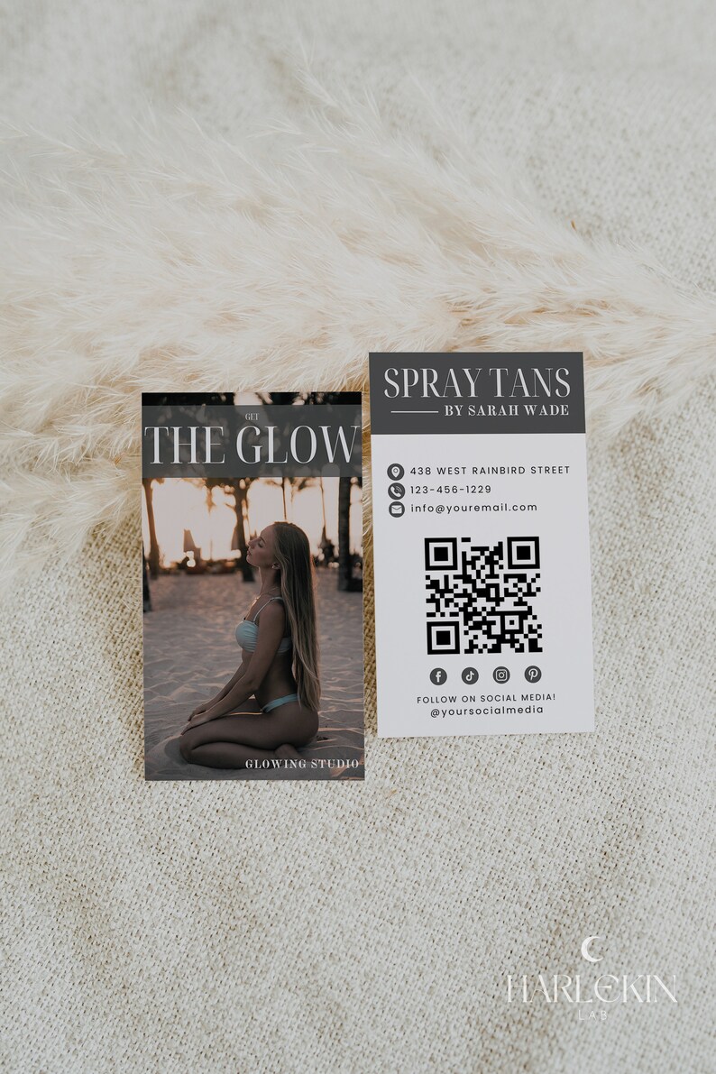 Editable Spray Tan Business Card, DIY Spray Tan Service Calling Card ...
