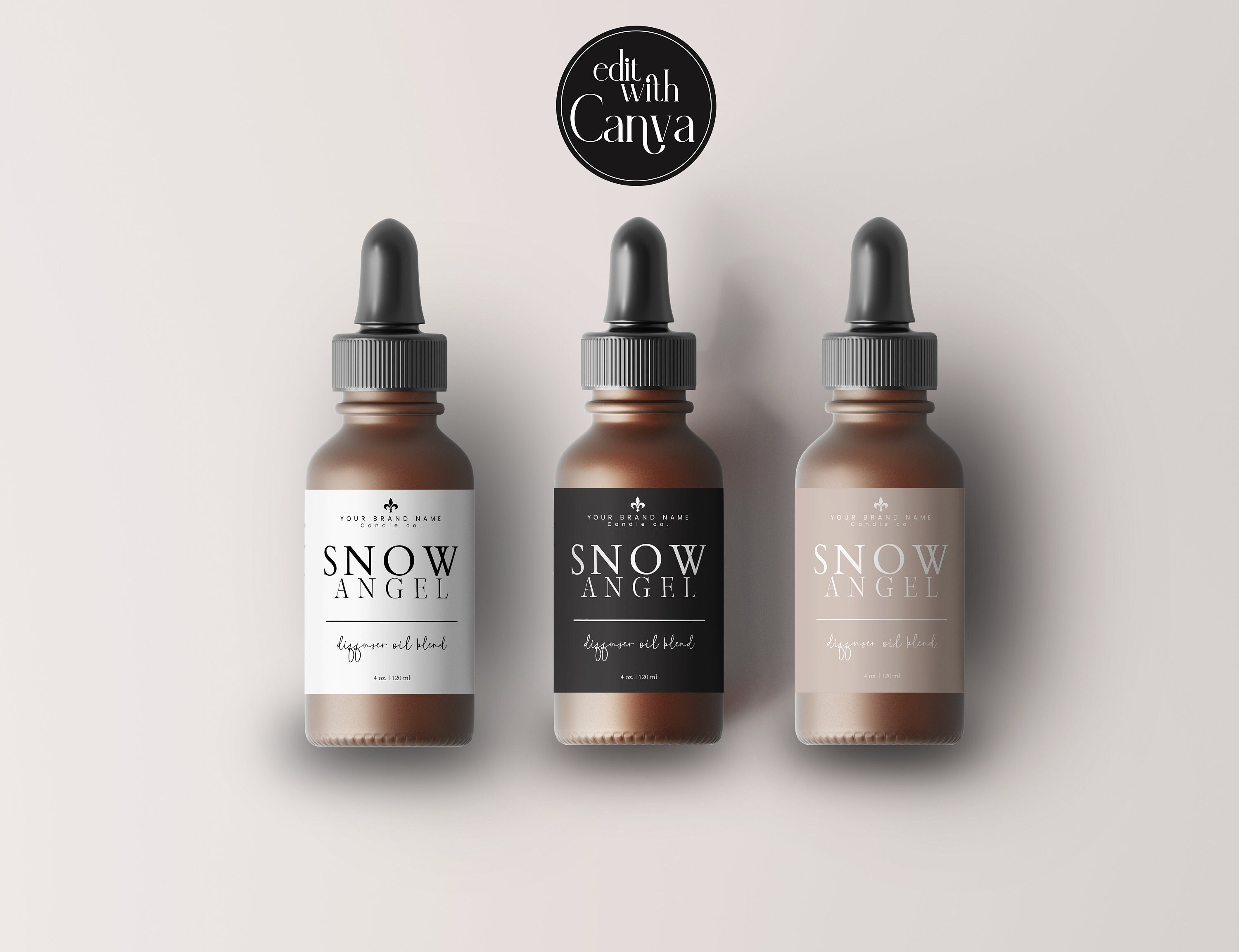 Editable Dropper Bottle Template, DIY Essential Diffuser Oil Blend ...