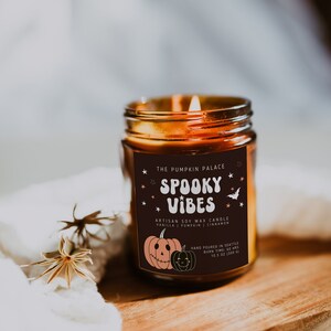 Halloween Candle Label Set, Customizable Canva Template, DIY Autumn ...