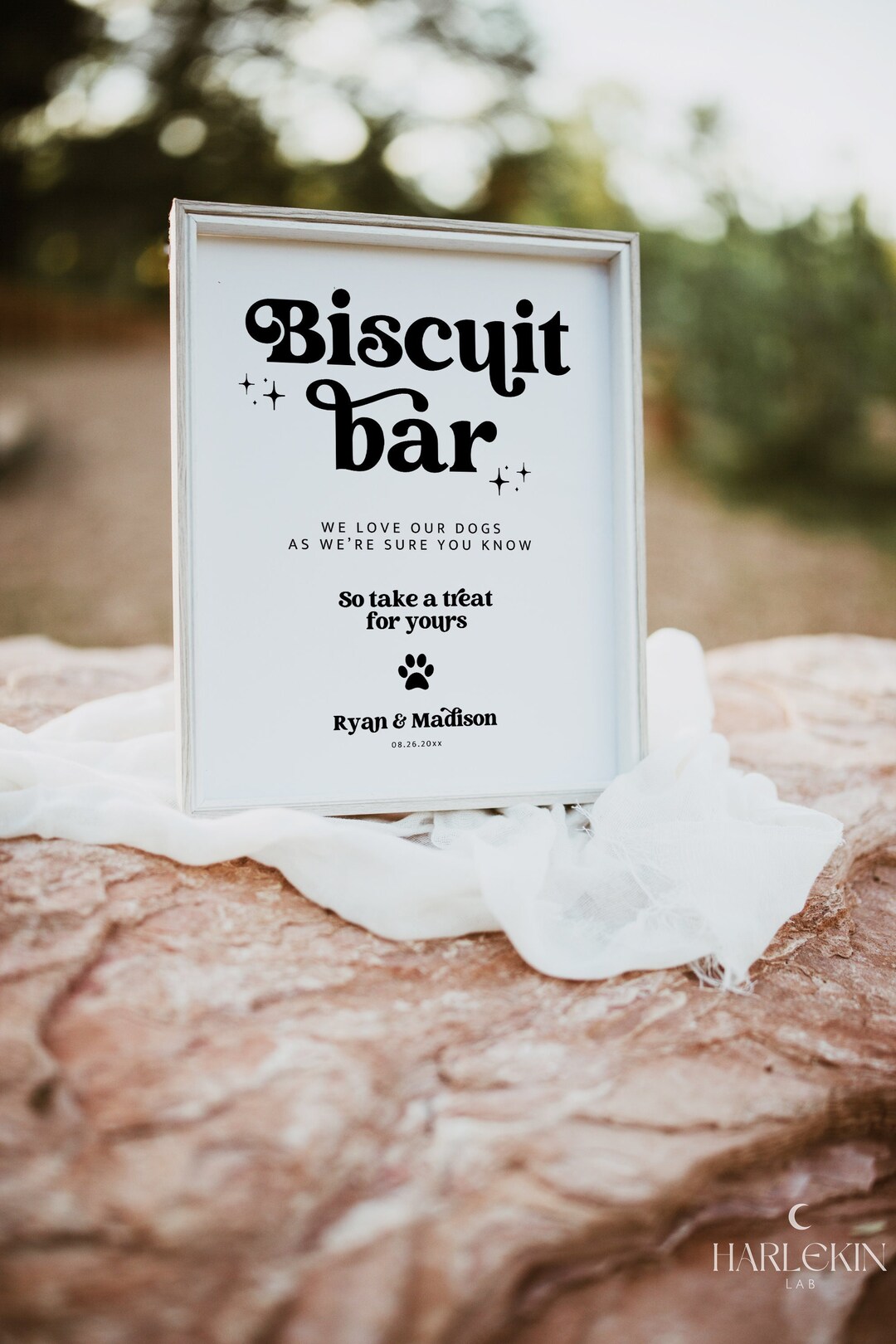 Doggie Biscuit Bar Template, Editable Wedding Dog Treats Sign, Doggie ...
