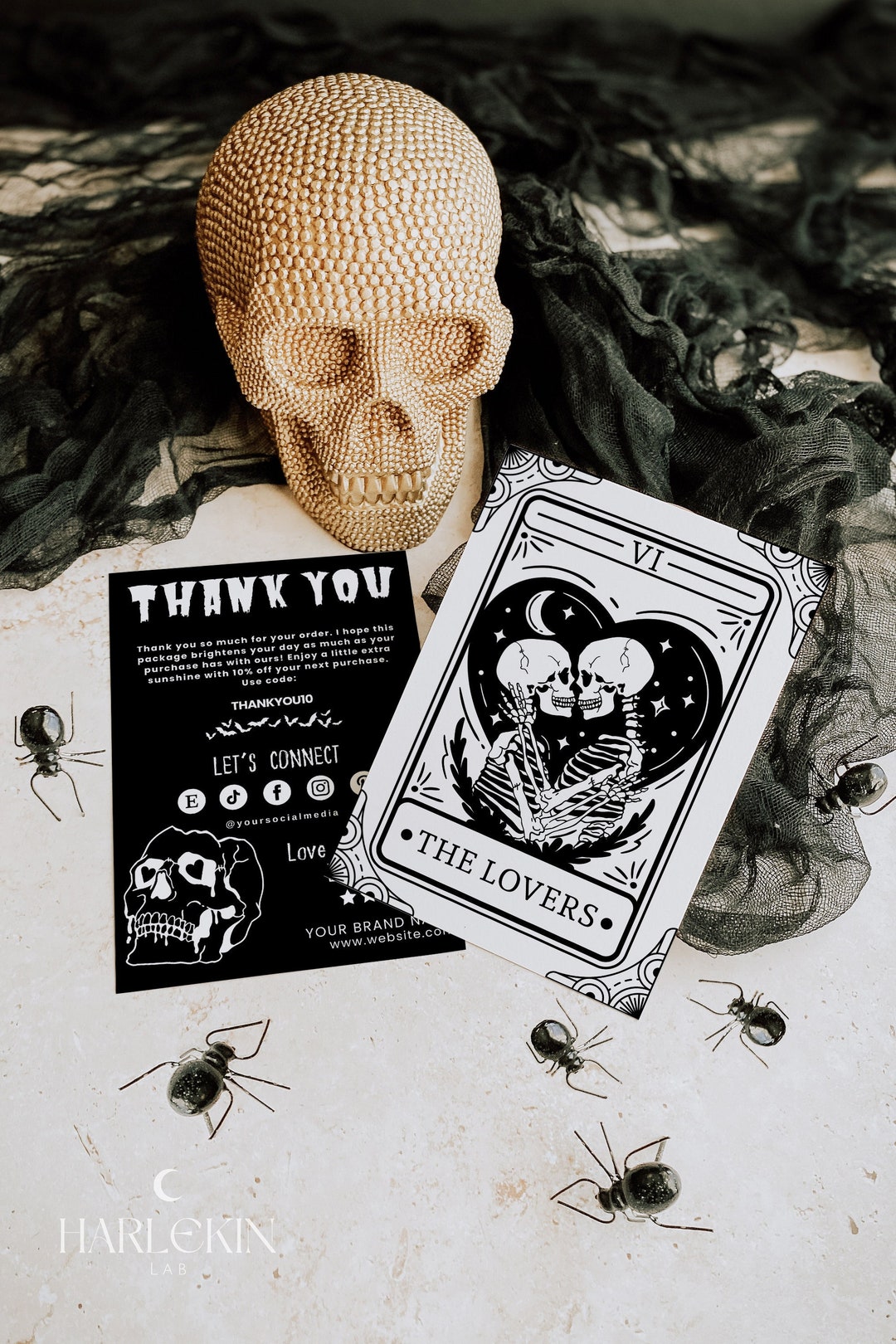 Editable Skeleton Halloween Thank You Card, Customizable Spooky Thanks ...