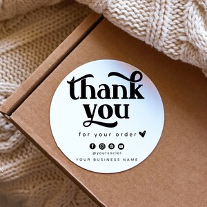 DIY Retro Business Packaging Labels, Editable Round Box Seal Sticker ...