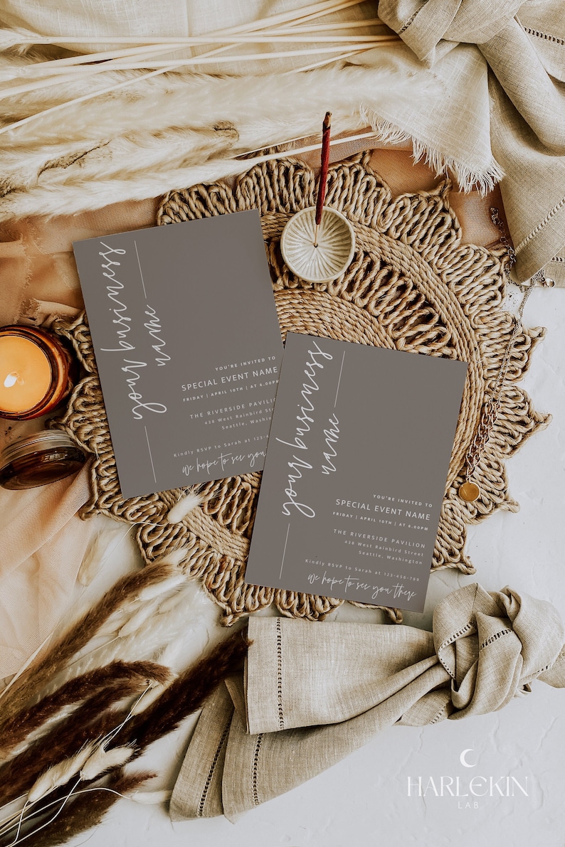 Boho Business Invitation Template, DIY Special Event Invitation, You're ...