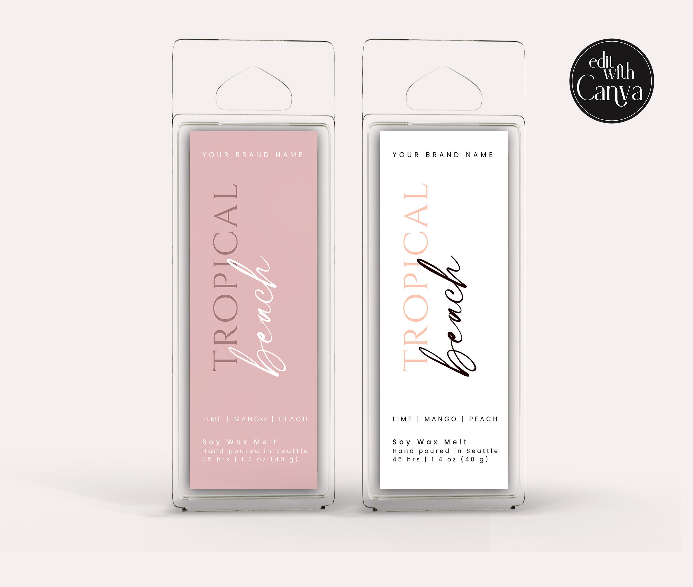 Editable Wax Melt Label Template, DIY Modern Wax Tart Sticker, Elegant ...