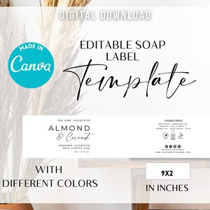 Minimalist Soap Label Template, Customizable Wrap Whipped Soap Label ...