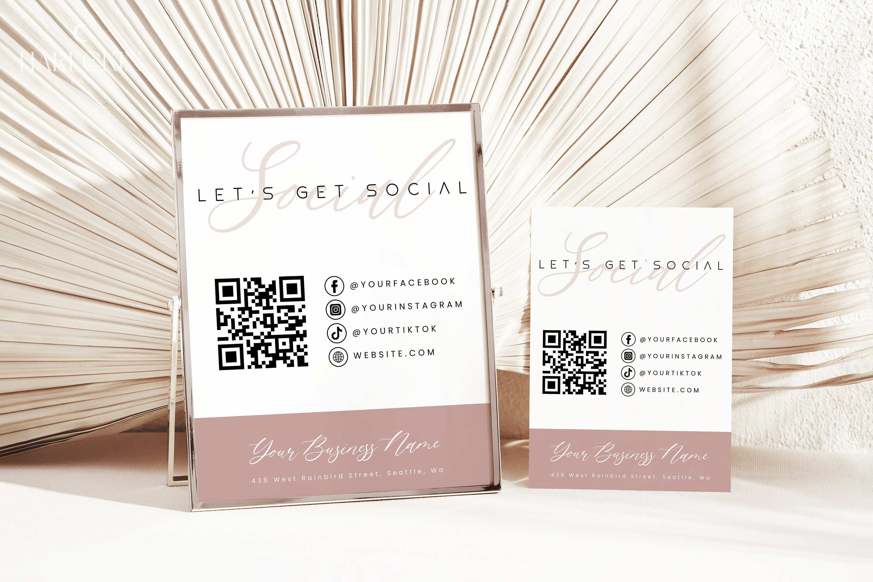 Boho Social Media Sign Template, DIY Follow Us on Social Media Sheet ...