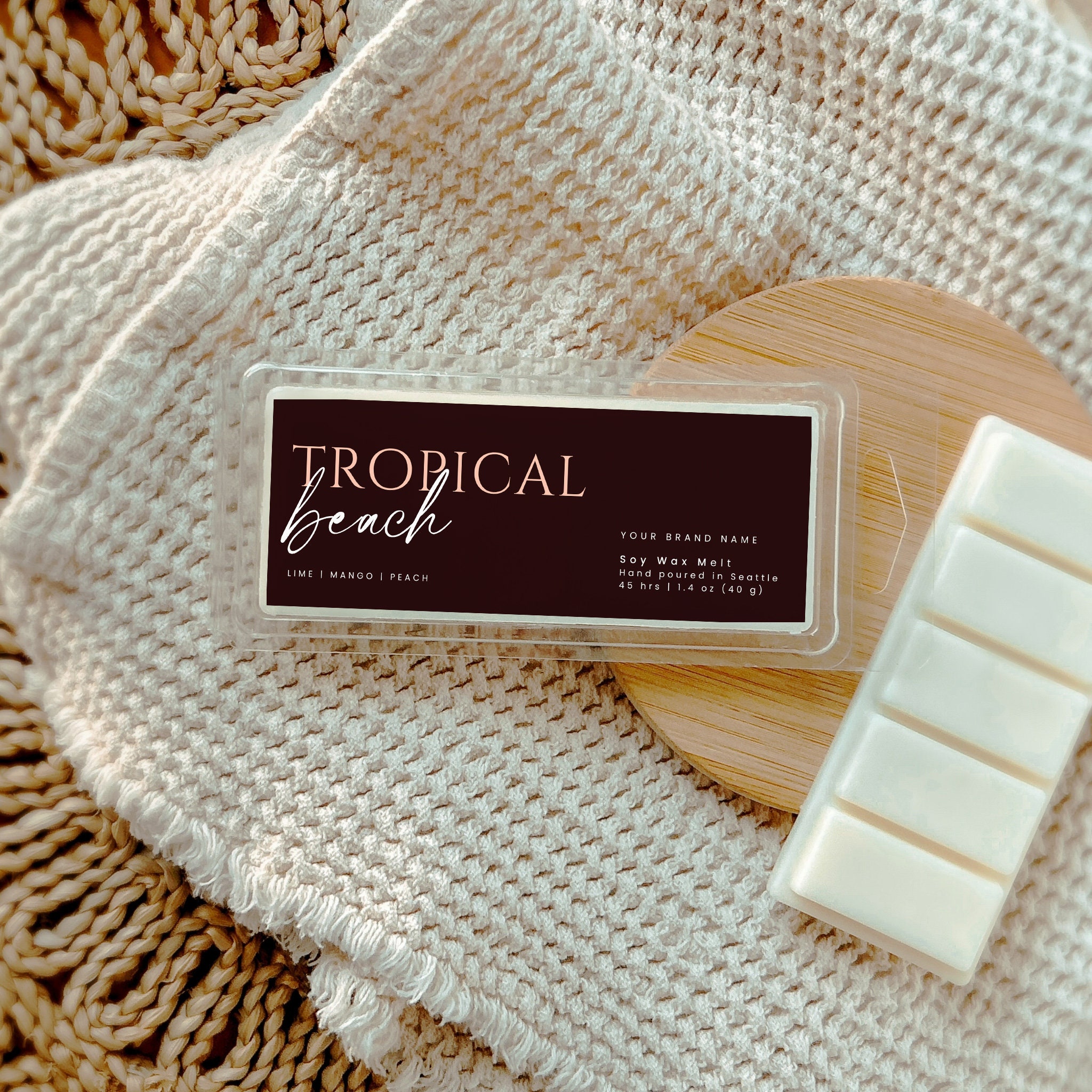 Editable Wax Melt Label Template, DIY Modern Wax Tart Sticker, Elegant ...