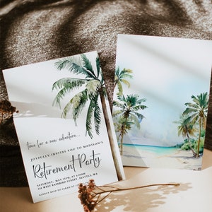 Editable Tropical Retirement Celebration Invitation Template, DIY ...