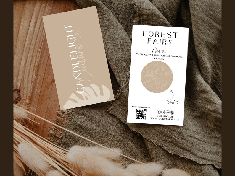 Candle Scent Card Template Editable Business Tester Card Wax - Etsy