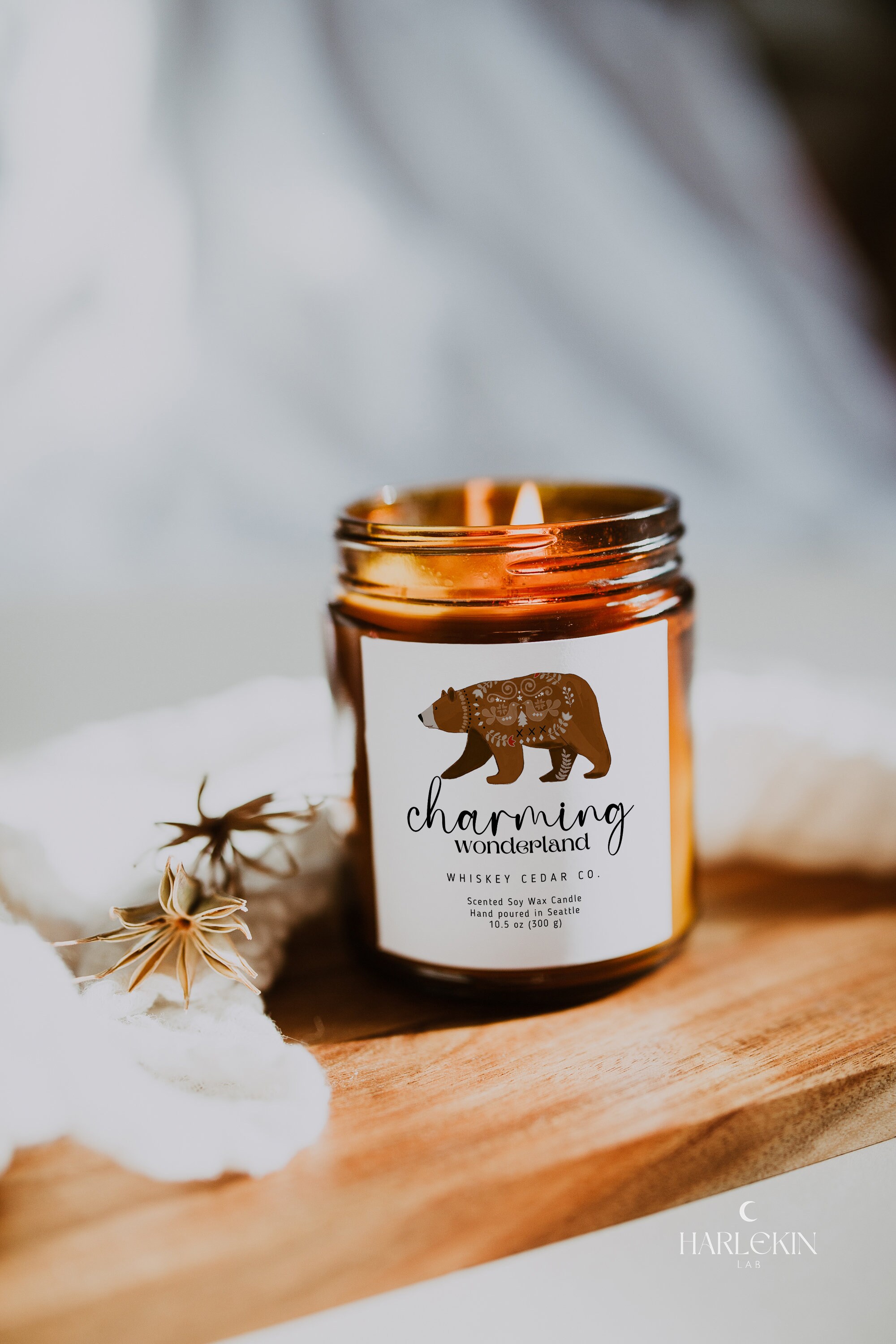 Editable Christmas Candle Label Set Customizable Canva - Etsy