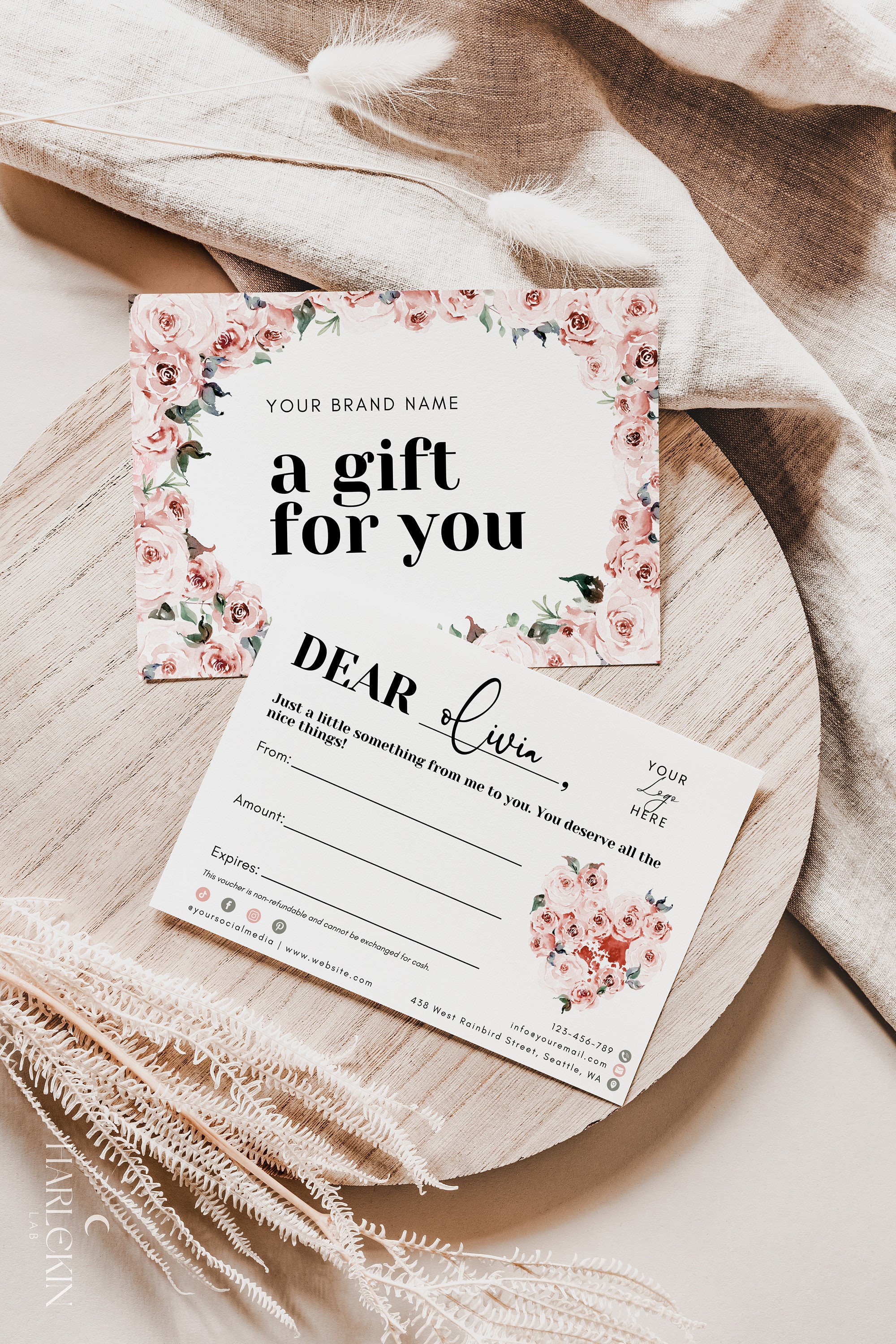 Editable Gift Voucher Certificate Canva Template, Customizable ...