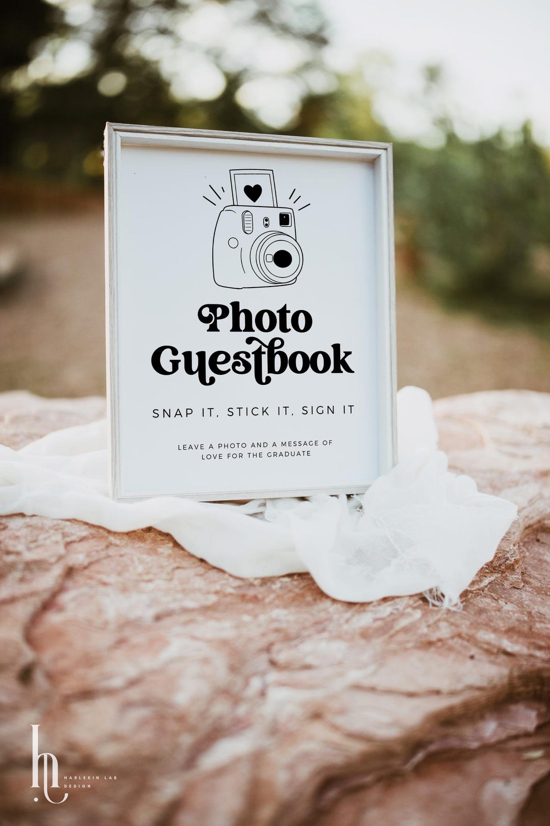 MIRAY Photo Guest Book Sign Template, Editable Polaroid Grad Guestbook ...
