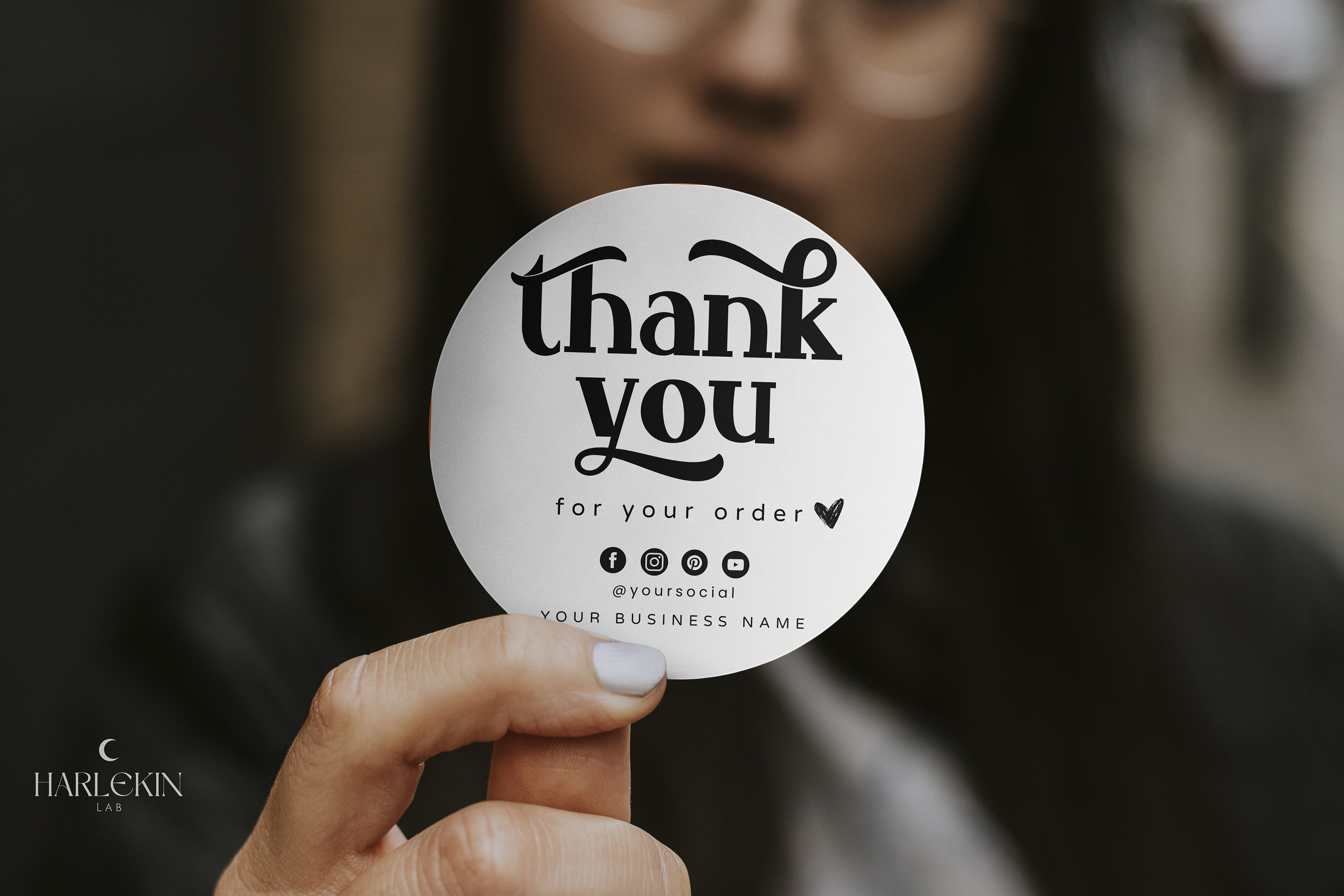 DIY Retro Business Packaging Labels, Editable Round Box Seal Sticker ...