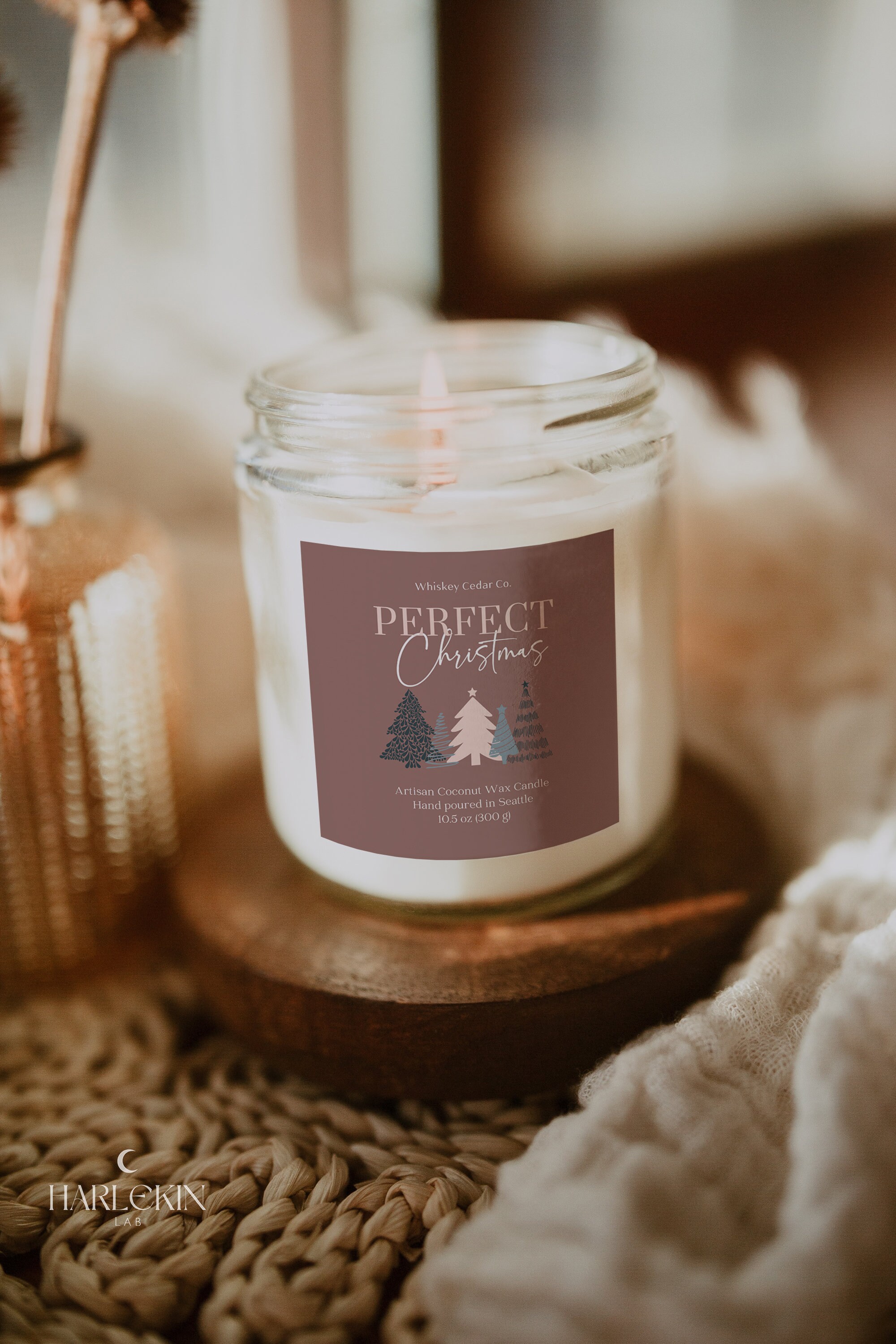 Editable Christmas Candle Label Set, Customizable Canva Template, DIY ...