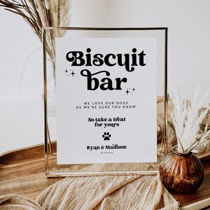 Doggie Biscuit Bar Template, Editable Wedding Dog Treats Sign, Doggie ...