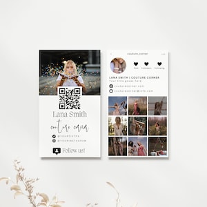 Printable Instagram Style Business Card With QR Code, Name Card ...