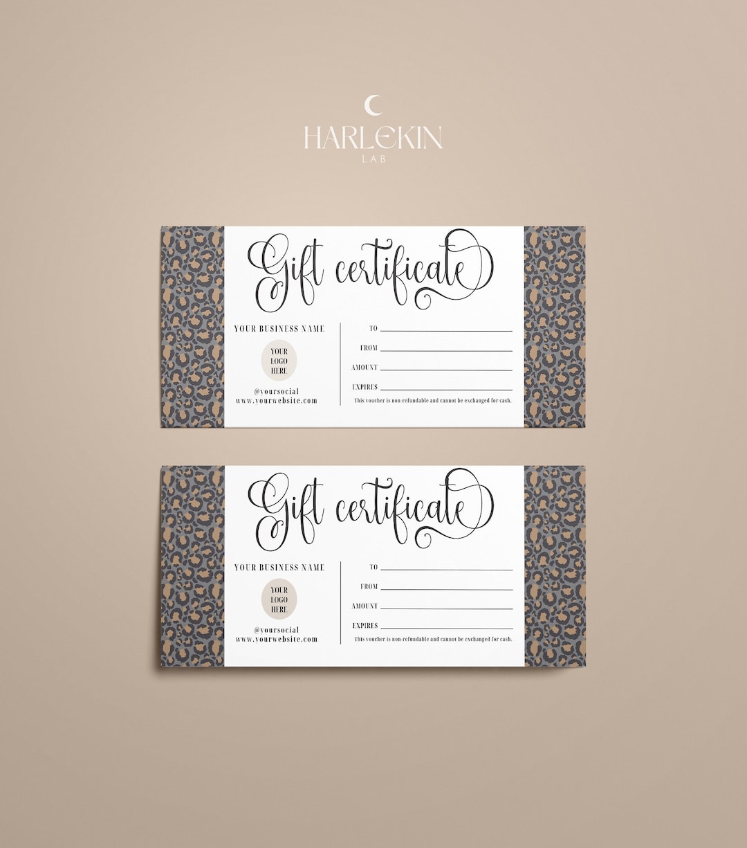Editable Gift Voucher Certificate Template, Customizable Safari Gift ...