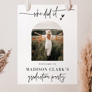 Editable Graduation Party Welcome Sign, DIY Photo Graduation Welcome ...