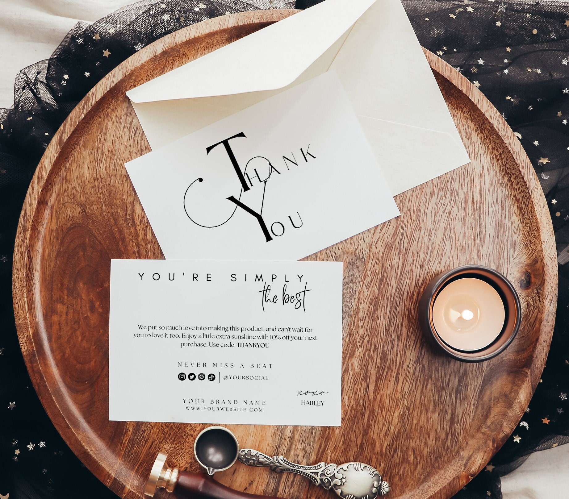 Editable Modern Thank You Card, Custom Thank You Notes, Minimal Package ...