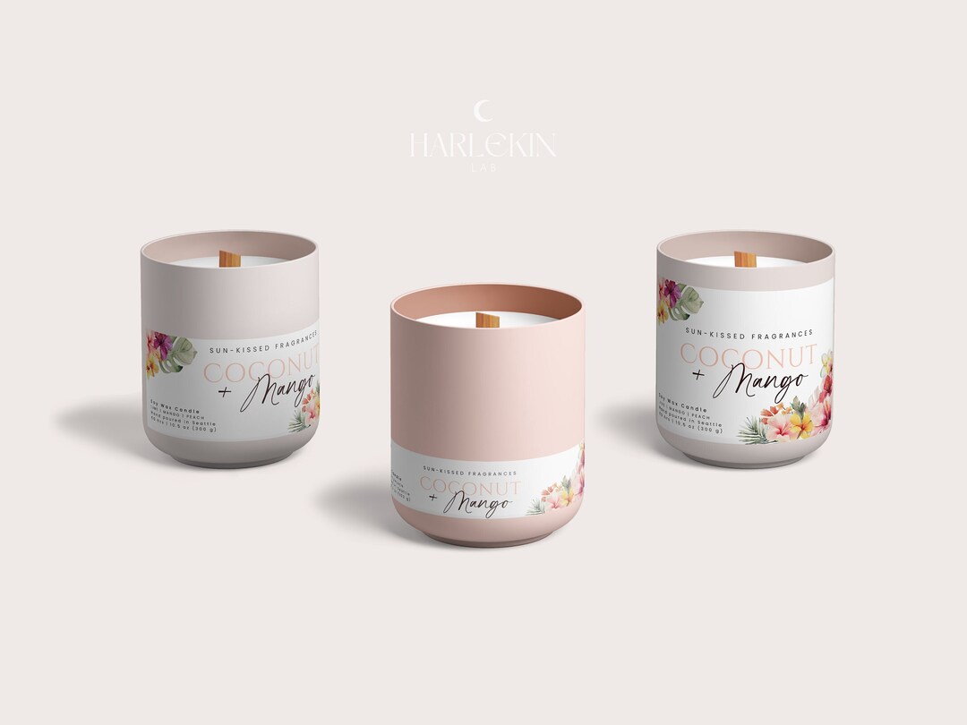 Editable Spring & Summer Candle Labels, Customizable Canva Template ...