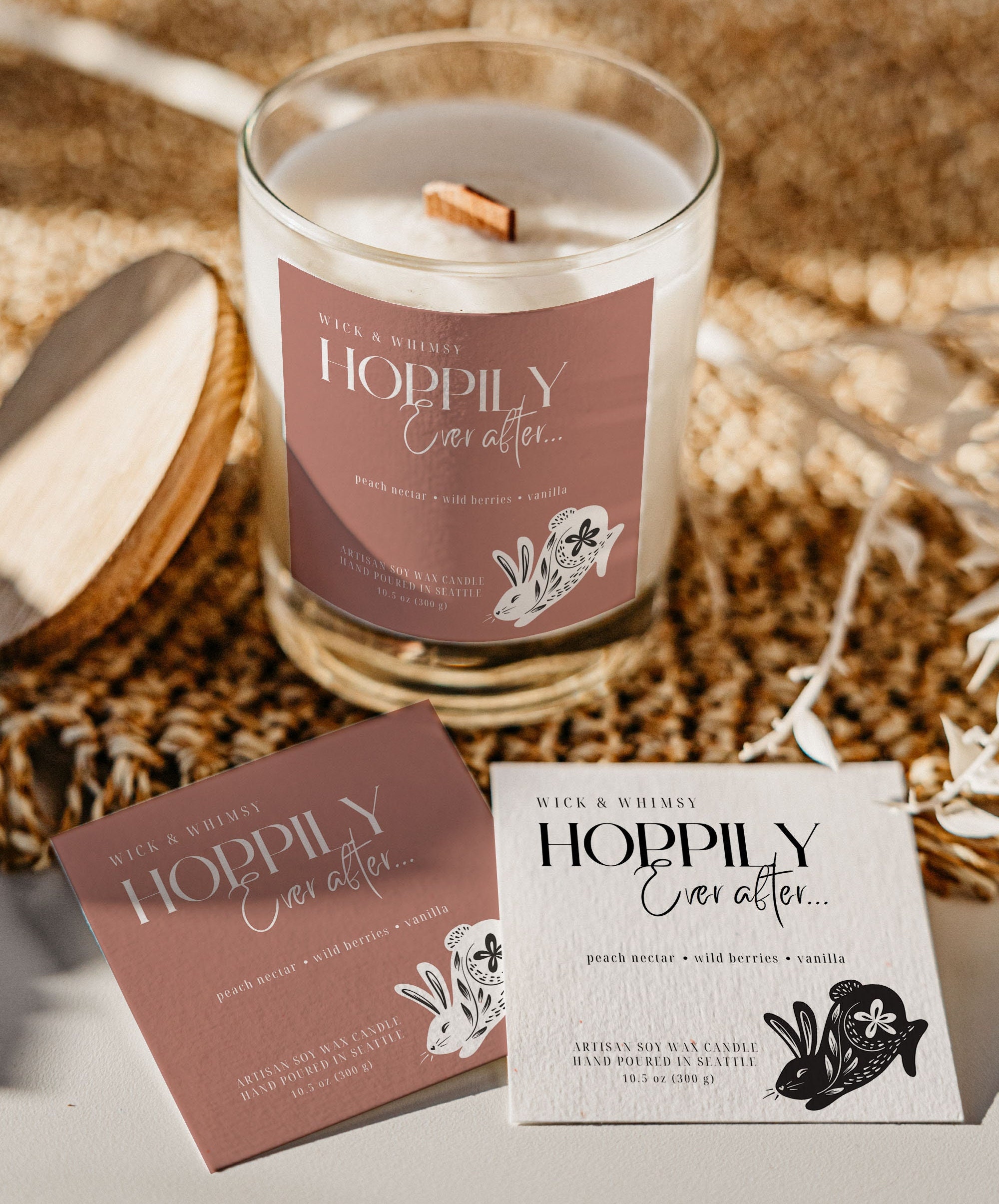 Editable Candle Label, Customizable Canva Template, DIY Easter Bunny ...