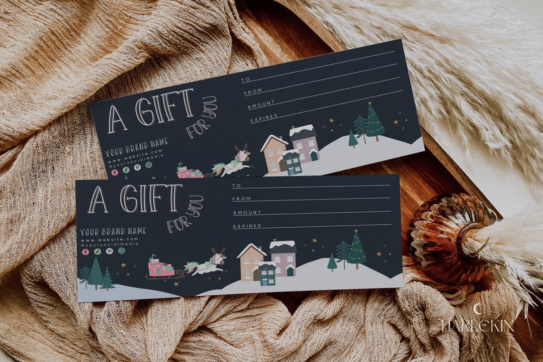 Editable Holiday Gift Voucher Certificate Template, Customizable ...