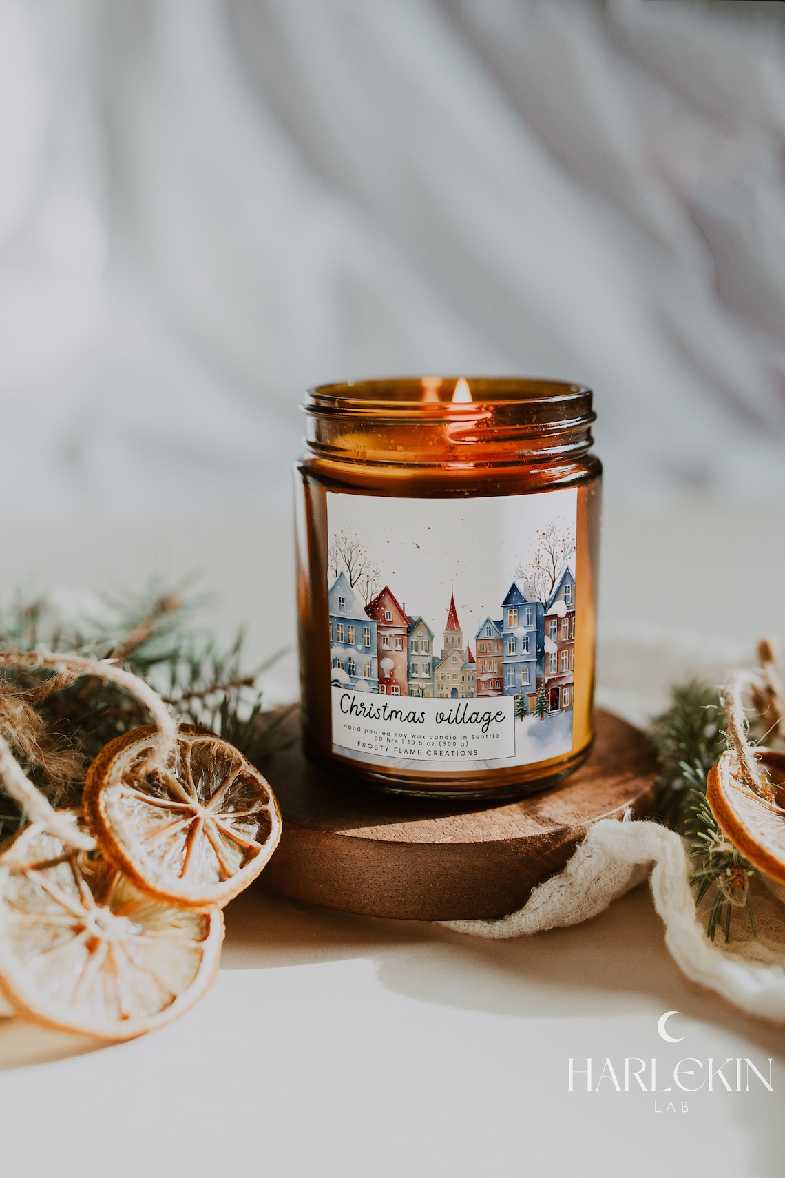 Editable Christmas Candle Label Set, Customizable Canva Template, DIY ...