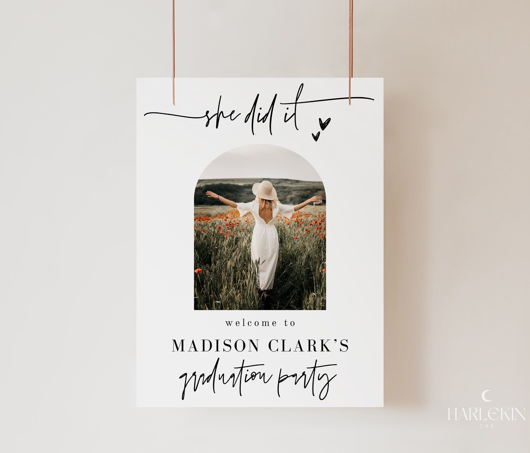 Editable Graduation Party Welcome Sign, DIY Photo Graduation Welcome ...