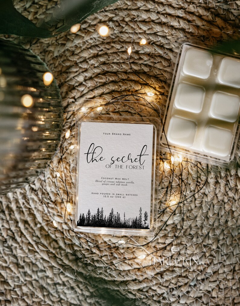 Editable Forest Themed Wax Melt Label Template DIY Modern Wax - Etsy
