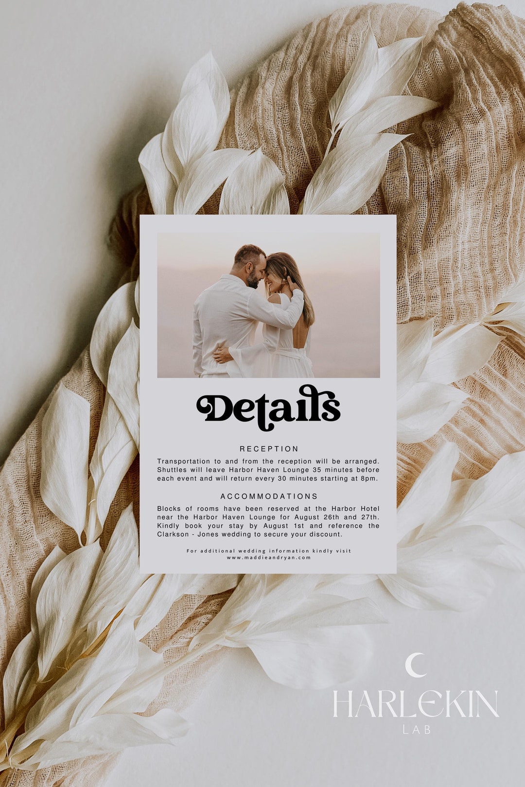 Editable Details Card, DIY Modern Photo Details Card Template ...