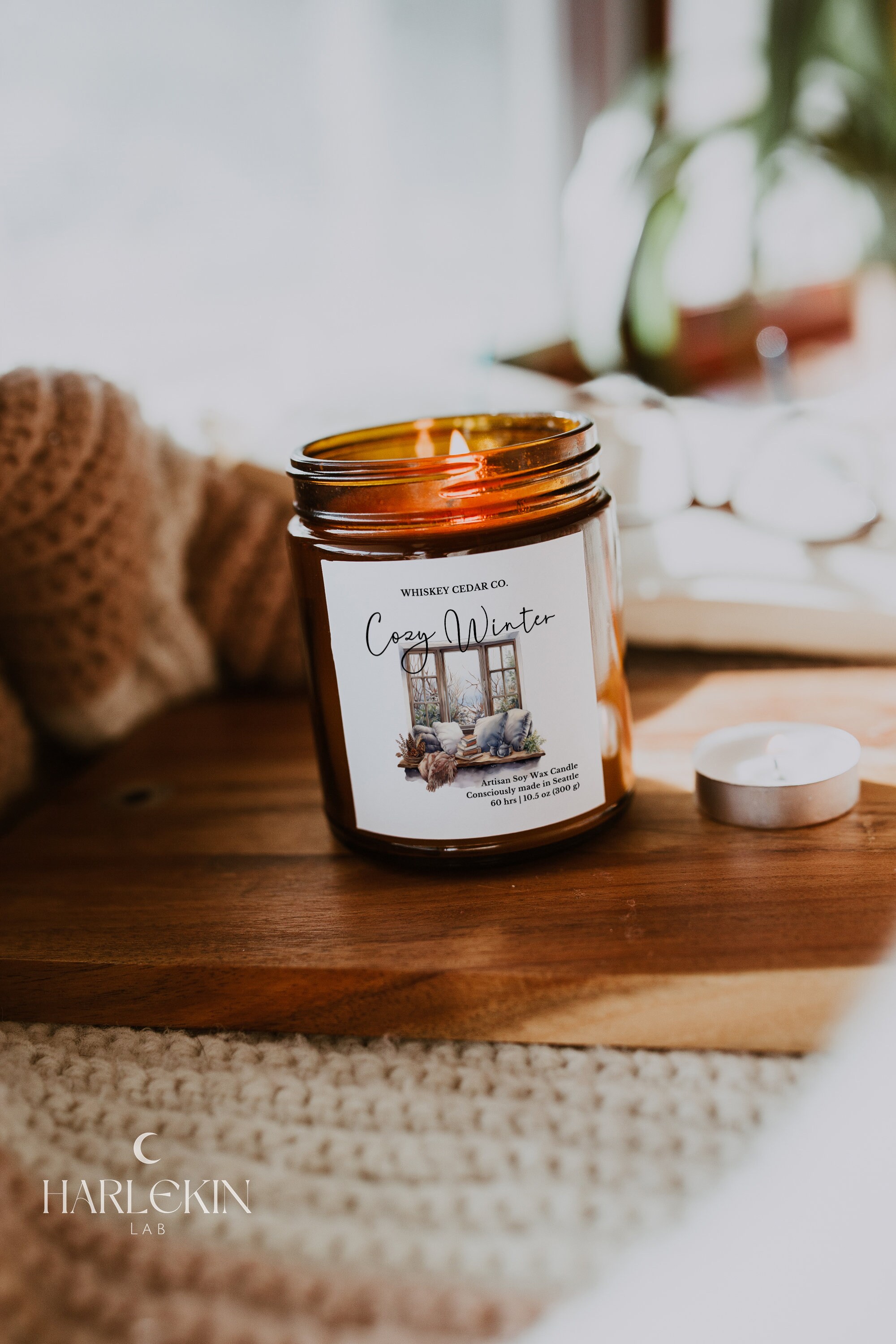 Editable Winter Candle Label, Customizable Canva Template, DIY Cozy ...