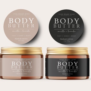 Editable Wrap Whipped Body Butter Label, DIY Bath Butter Canva Template ...