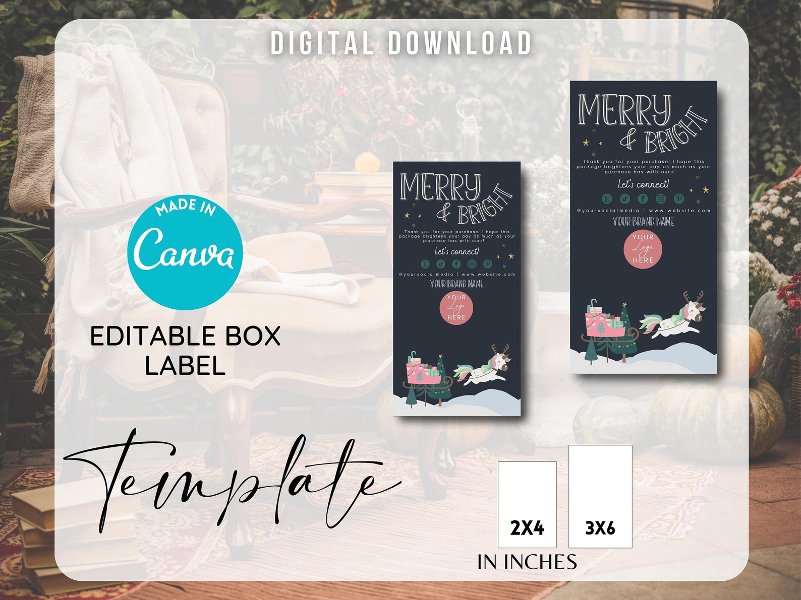 Editable Christmas Box Label Template, Winter Shipping Label Design ...