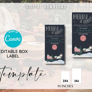 Editable Christmas Box Label Template, Winter Shipping Label Design ...