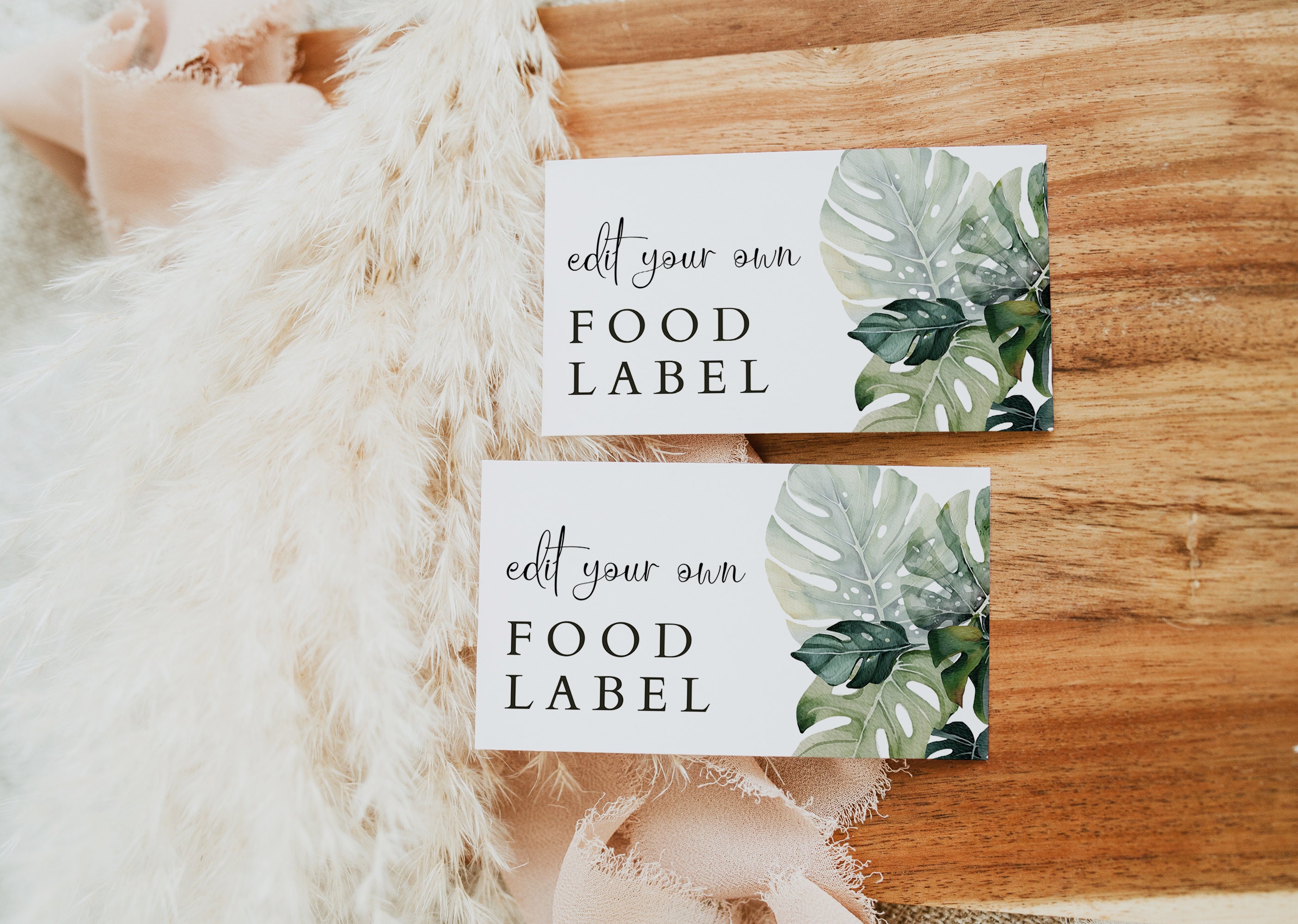 Editable Buffet Card Template, DIY Food Labels, Greenery Tent Cards ...