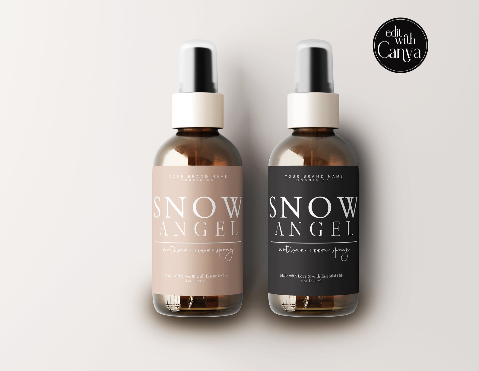 Editable Room Spray Label Template Canva, DIY Linen Spray Bottle Label ...