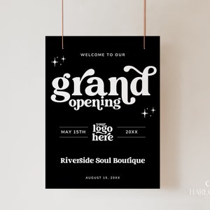 Editable Grand Opening Welcome Sign Template, DIY Modern Printable ...
