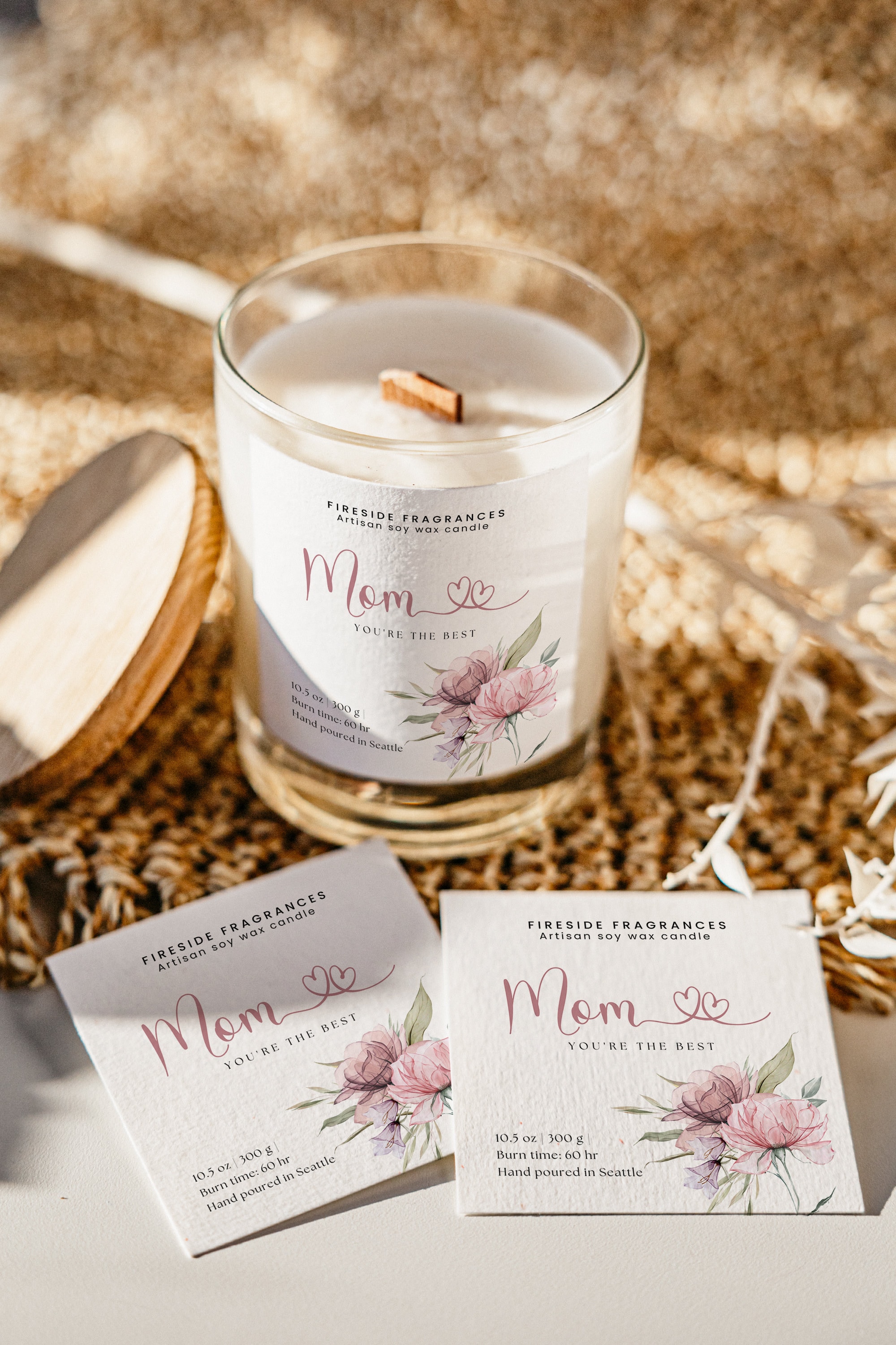 Editable Mothers Day Candle Label, Customizable Canva Template, DIY ...