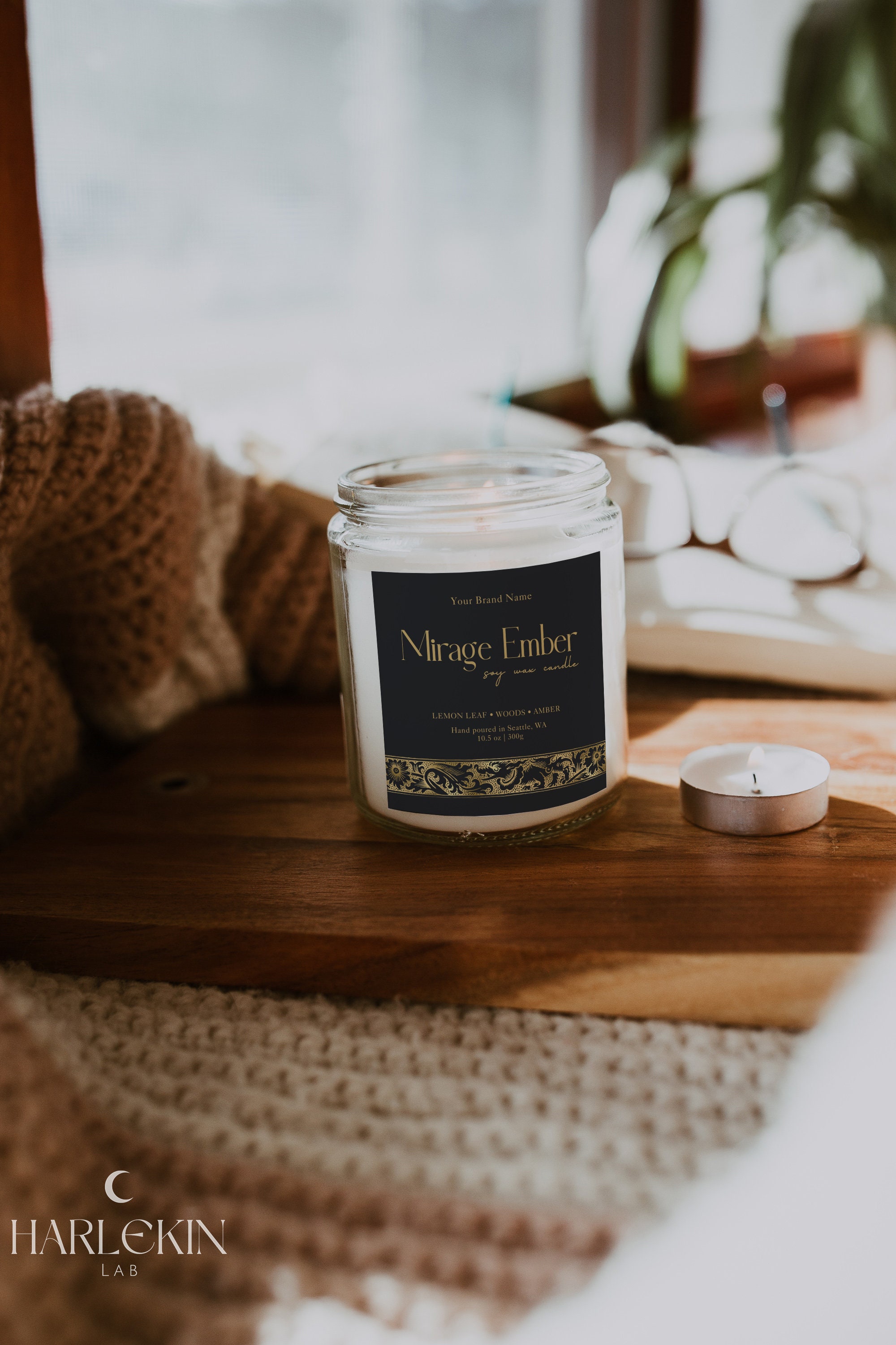 Editable Celestial Candle Label, Canva Template With Dragon, DIY ...