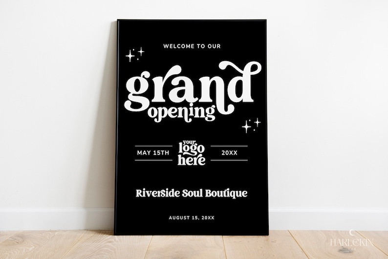 Editable Grand Opening Welcome Sign Template, DIY Modern Printable ...