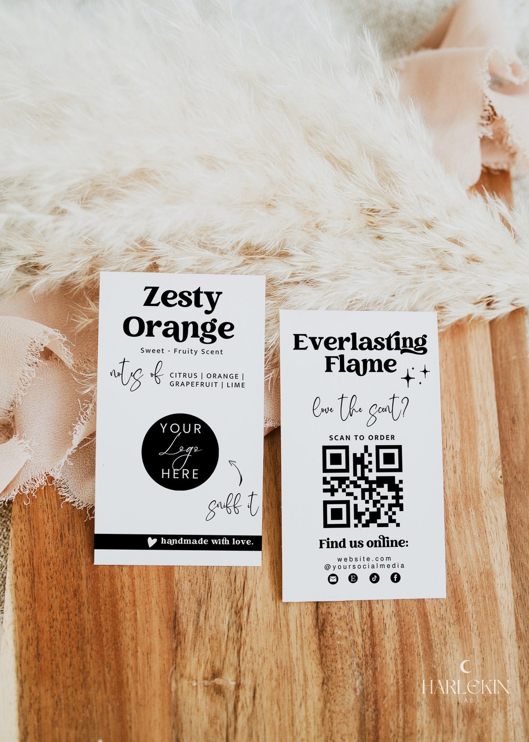 Candle Scent Card Template, Editable Business Tester Card, Wax Melt ...