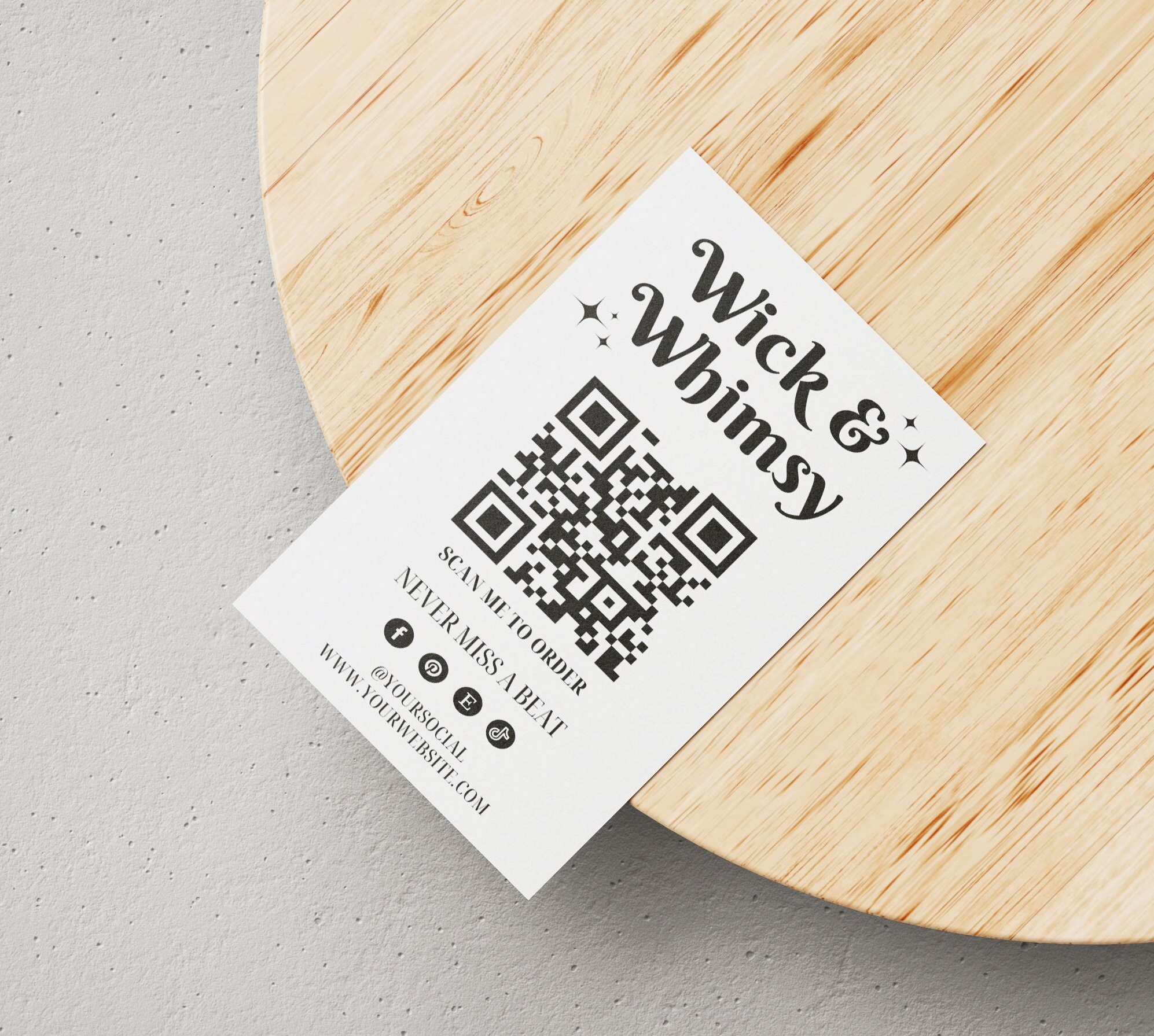 Retro Candle Scent Card Template, Editable Business Tester Card, Wax ...