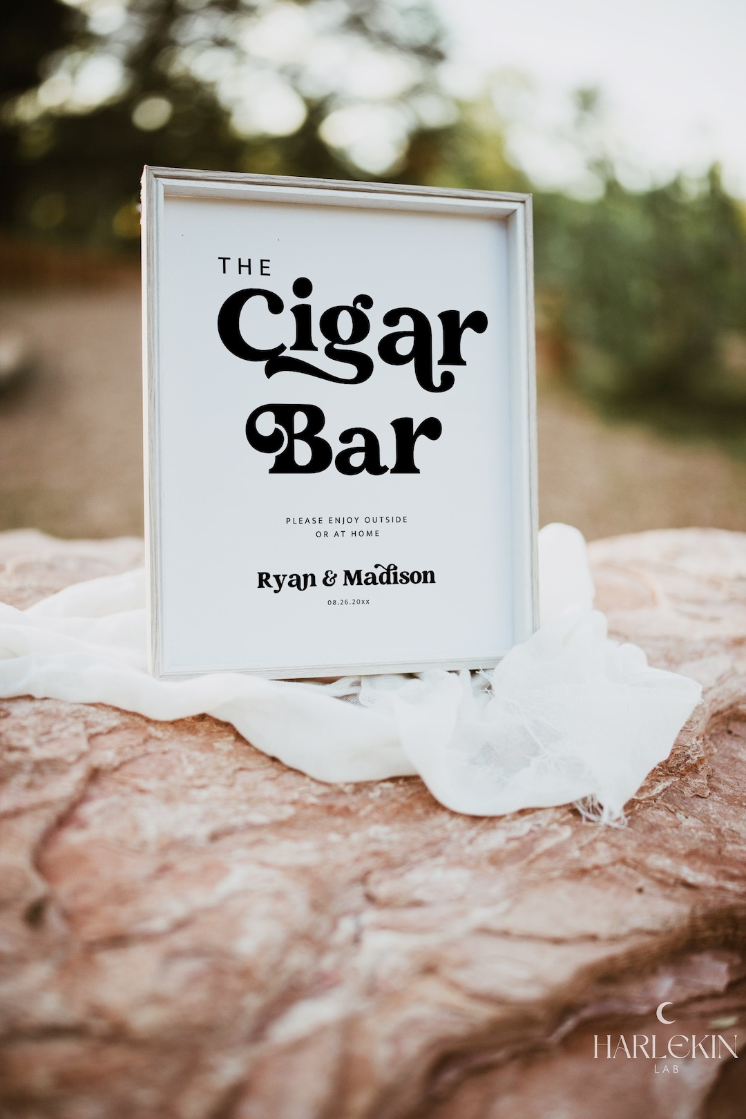 Editable Cigar Bar Sign Template, Modern Wedding Cigar Sign, Retro ...