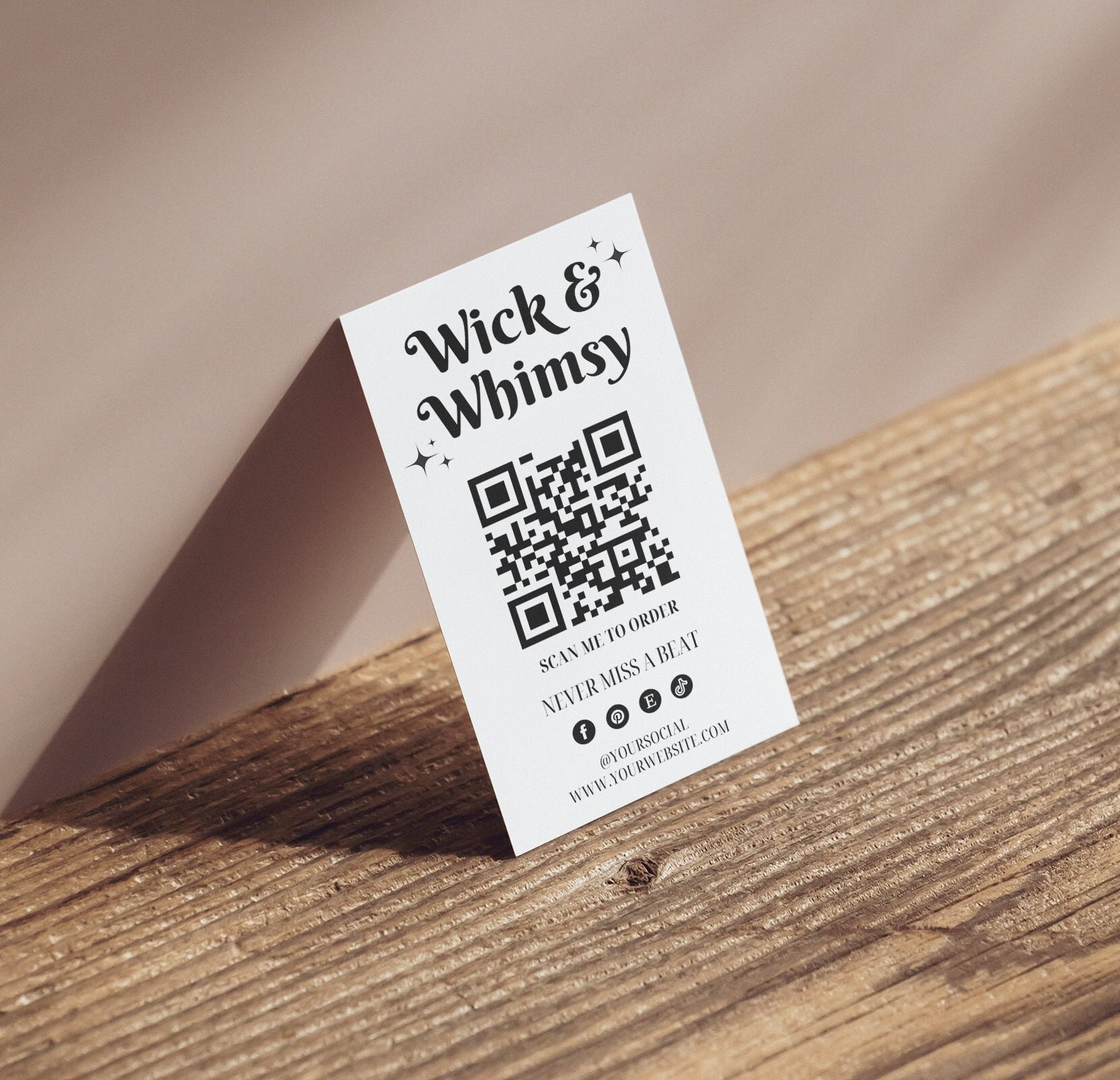 Retro Candle Scent Card Template, Editable Business Tester Card, Wax ...